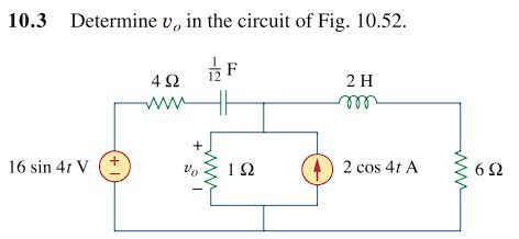 Solved 10 3 Determine Vo In The Circuit Of Fig 10 52 Chegg Com