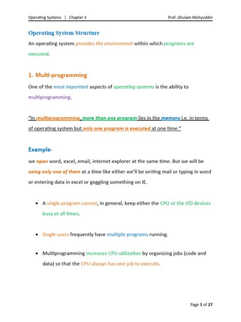 3 Operating System Structure Pdf Process Computing Computer
