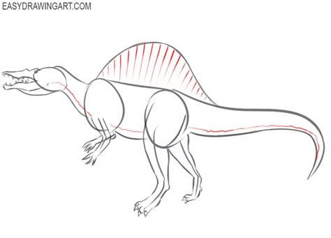 How To Draw A Spinosaurus Easy Drawing Art