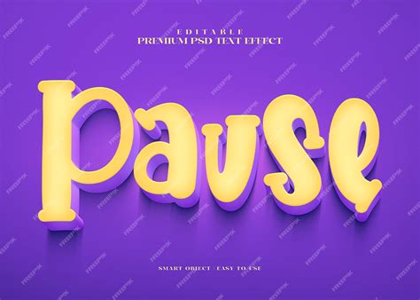 Premium Psd Pause 3d Editable Premium Psd Text Effect