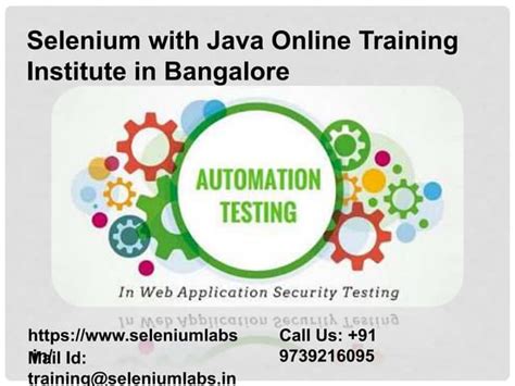 Best Java Automation Training Institute In Bangalore Selenium Labs Pptx