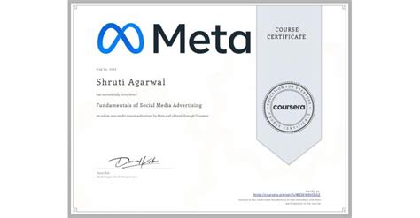 Shruti Agarwal On Linkedin Completion Certificate For Fundamentals Of Social Media Advertising