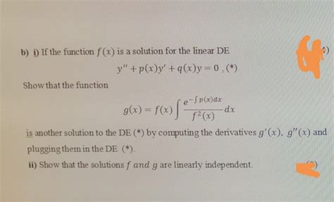 Solved Question 1 A Find An Integrating Factor For The