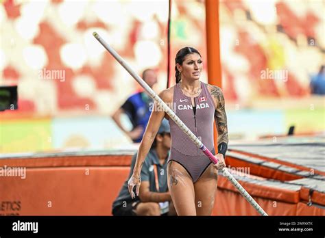 Anicka Newell Participating In The Pole Vault At The World Athletics Championships In Budapest