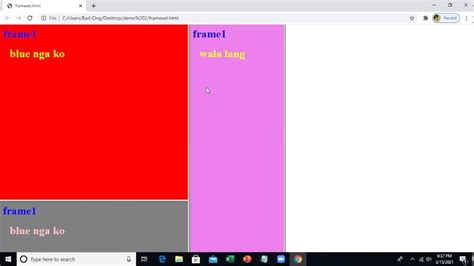 Html Frames Tagalog Tutorial Youtube
