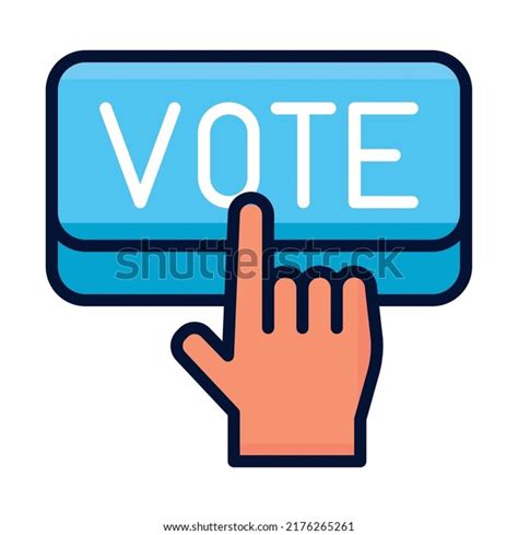 Elections Vote Button Icon Isolated Flat Stock Vector Royalty Free