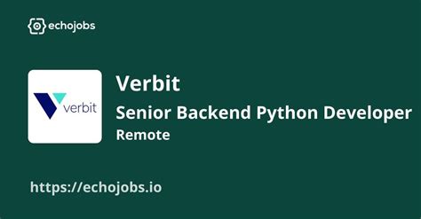 Verbit Is Hiring Senior Backend Python Developer Remote Net C Asp
