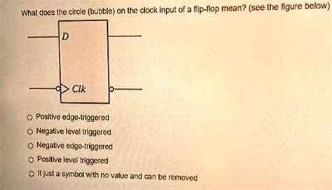 Solved What Does The Circle Bubble On The Clock Input Of A Flip Flop