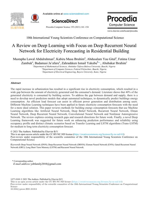 Pdf A Review On Deep Learning With Focus On Deep Recurrent Neural Network For Electricity