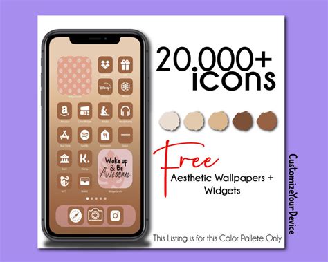 App Icons For IPhone Ios Bell Flower Color Palettes 20K Free Aesthetic Wallpapers Widgets App