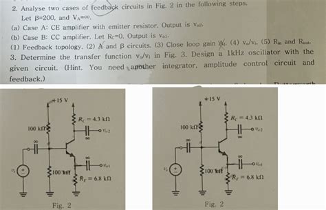 2 Analyse Two Cases Of Feedback Circuits In Fig 2