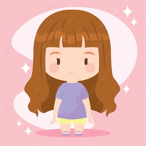 Premium Vector Isolated Colored Cute Chibi Female Korean Anime