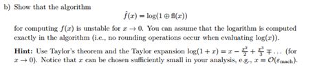 B Show That The Algorithm F X Log 1⊕f X For