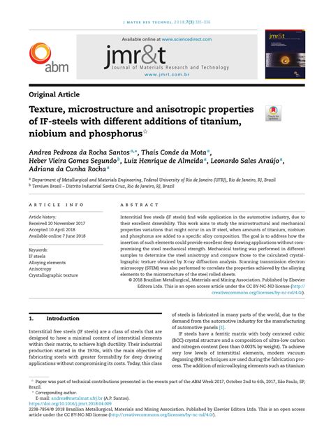Pdf Texture Microstructure And Anisotropic Properties Of If Steels