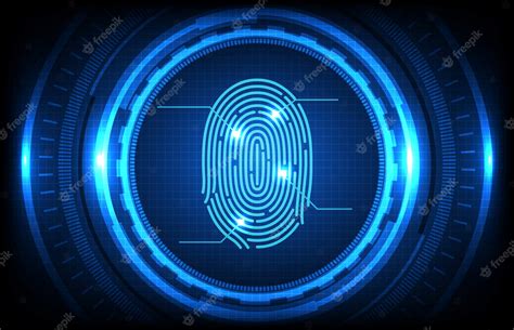 Premium Vector Abstract Of Futuristic Technology Fingerprint Finger Scan Biometrics