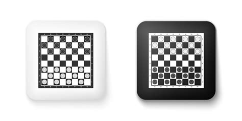 흰색 배경에 격리 된 체커 아이콘의 흑백 보드 게임 고대 지적 보드 게임 체스 보드 흰색과 검은 색 칩 정사각형 버튼입니다 벡터