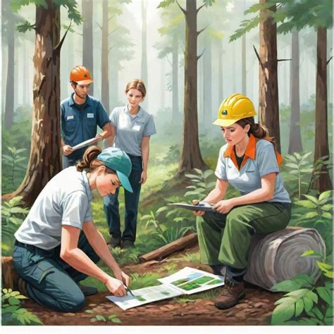 A Poster With People Working On A Map And A Woman With A Helmet On