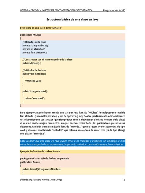 Clases En Java Pdf Objeto Informática Constructor Programación Orientada A Objetos