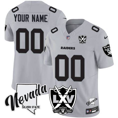 Las Vegas Raiders 2024 Vapor Limited Custom Jersey 65th Anniversary