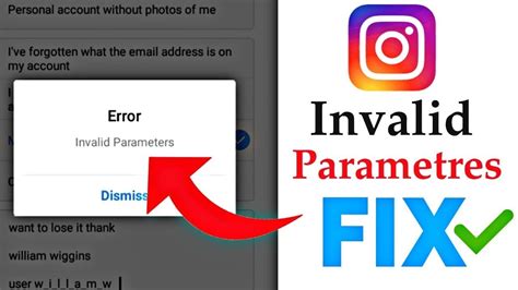 instagram invalid parameters problem solve instagram invalid parameters problem fix 2022 youtube