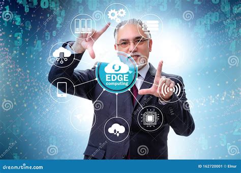 Businessman In Fog And Edge Cloud Computing Concept Stock Image Image Of Management Edge