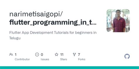 github narimetisaigopi flutter programming in telugu flutter app