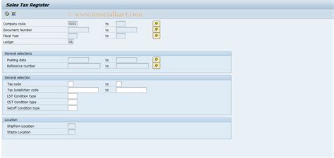 J1i2 Sap Tcode Sales Tax Register