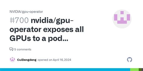 nvidia gpu operator exposes all gpus to a pod configured with