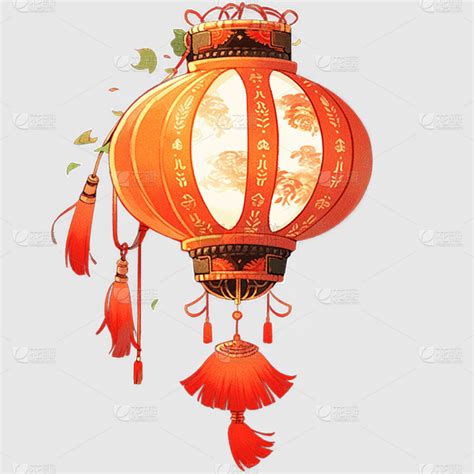 中国风红色灯笼贴纸