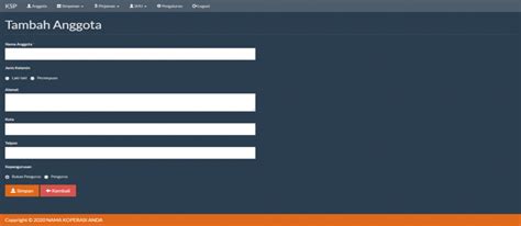 Source Code Sistem Informasi Koperasi Simpan Pinjam Php