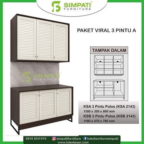 Jual Kitcen Set Viral 3 Pintu A Renos