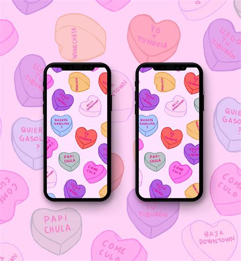 Nsfw Papi Chula Valentine Candy Hearts Digital Wallpaper Etsy
