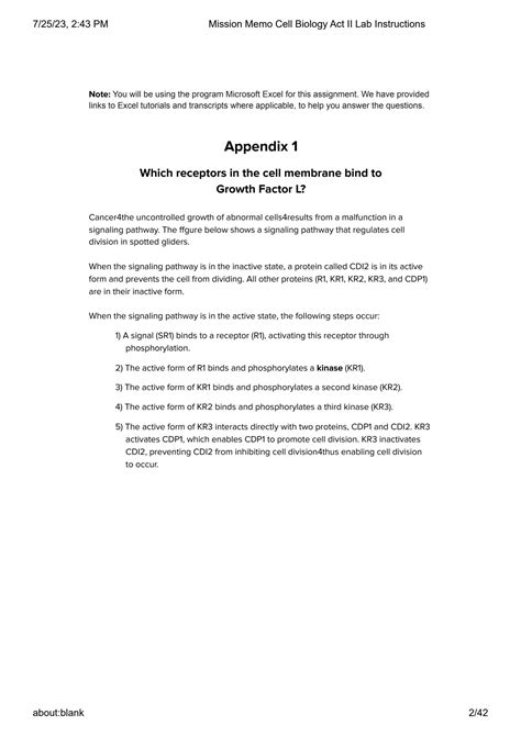 SOLUTION Mission Memo Cell Biology Act Ii Lab Instructions Studypool