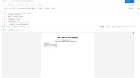 custom pdf generator for question papers json2pdf browserless rest api