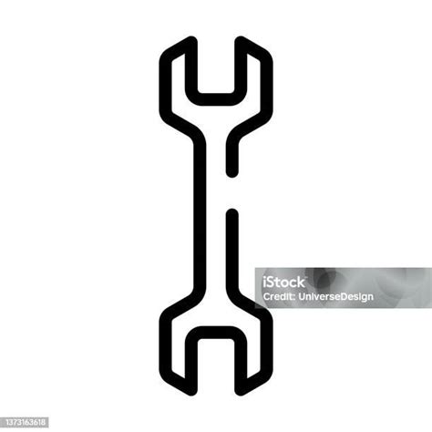 렌치 얇은 라인 아이콘 시공 개념 격리 윤곽선 사인에서 수리 스패너 선형 아이콘 웹 디자인 및 앱에 대한 벡터 그림 기호 요소입니다 0명에 대한 스톡 벡터 아트 및 기타