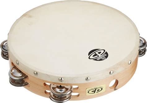 Cp380 10 Wood Tambourine Headed Double Row Jingles