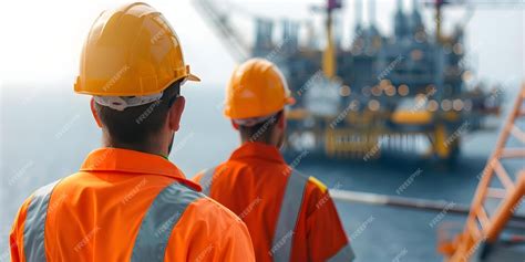 Premium Photo Ensuring Safety And Structural Integrity In Offshore Oil Rig Construction By