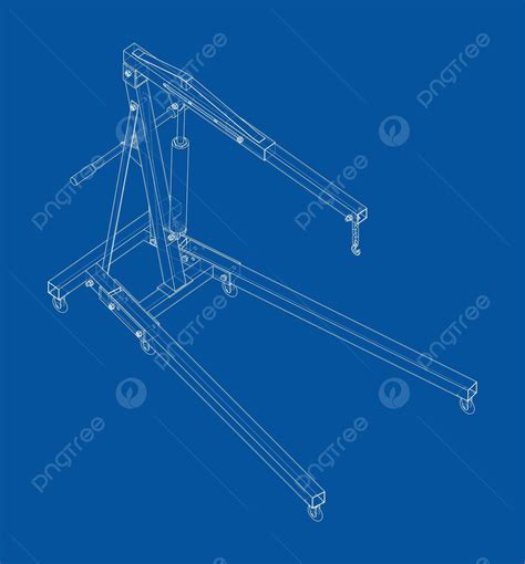 Engine Hoist Vector Repair Orthography Isometric Vector Repair