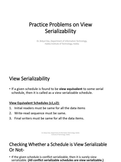 Problems On View Serializability Pdf Concurrency Computer Science Computer Data
