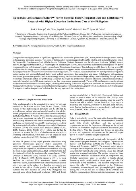 Pdf Nationwide Assessment Of Solar Pv Power Potential Using