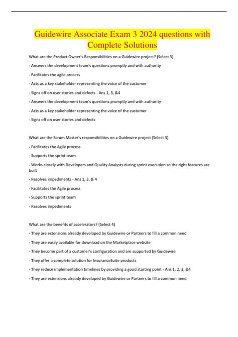 Guidewire Associate Exam 3 2024 Questions With Csomplete Solution Wire Associate Stuvia Us