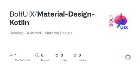 GitHub BoltUIX Material Design Kotlin Develop Android Material Design