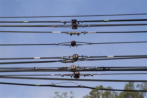Multiple Cables Stock Image Image Of Blue Telephone