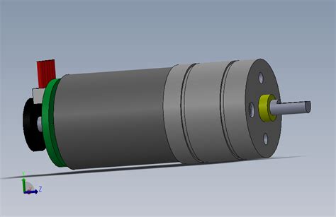 带编码器的减速器直流电机 SOLIDWORKS 2016 模型图纸下载 懒石网