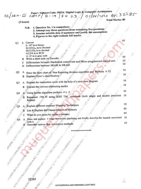 Becomputer Engineeringsemester 32023maydigital Logic Computer Architecturerev 2019 C Scheme