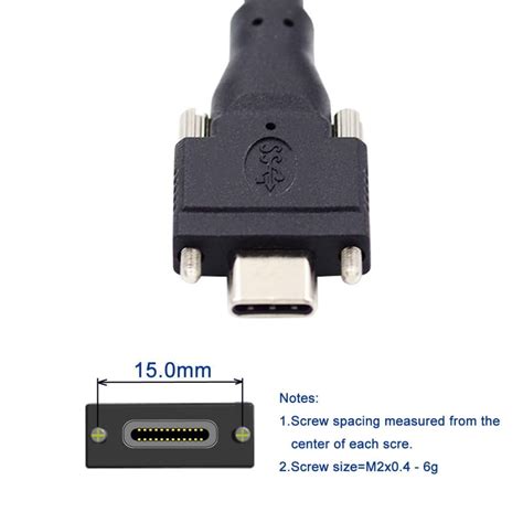 Trahoo Usb 3 0 To Usb C Dual Locking Connector Data Cable With Panel Mount Screw For Industrial