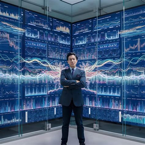 A Professional Man Contemplates Intricate Data Visualizations On A