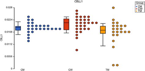 Dotplot Showing M Value Data For The Cbll1 Gene Each Sample Is Download Scientific Diagram