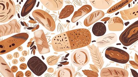 Bread Pattern Background In Flat Illustration Premium Ai Generated Image