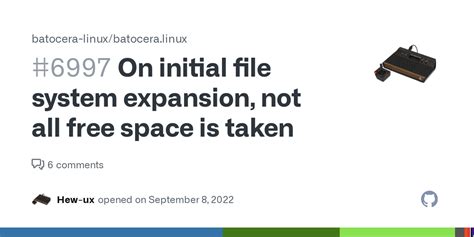 On Initial File System Expansion Not All Free Space Is Taken · Issue 6997 · Batocera Linux